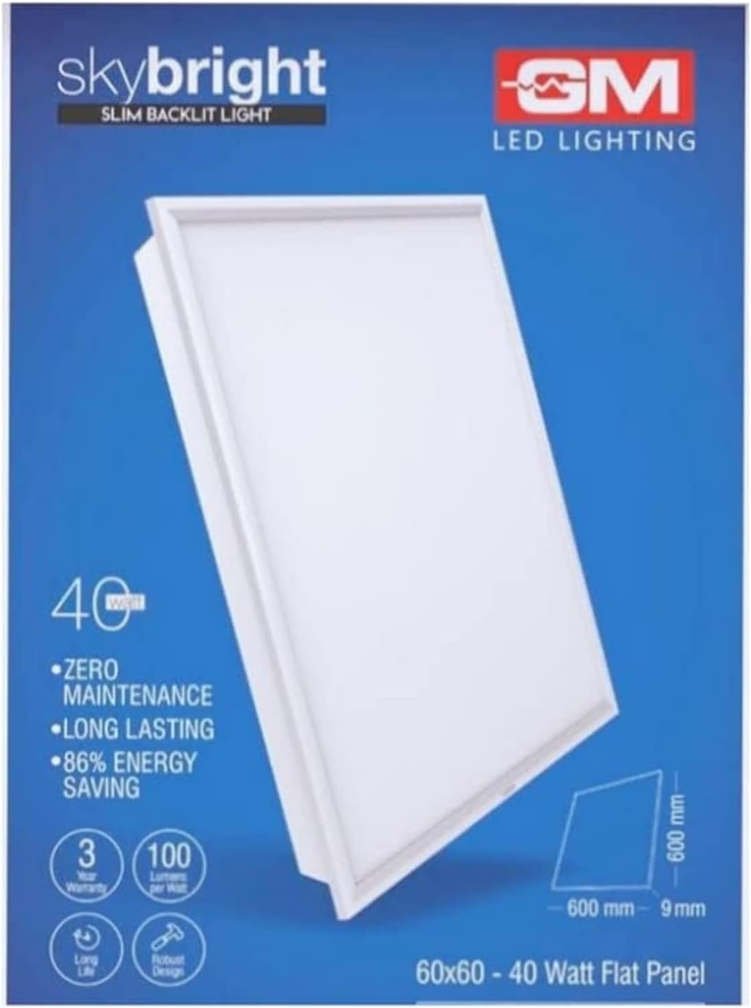 GM 60x60 Flat LED Panel Light 40 Watt-Cool White,LED Ceiling Light ...