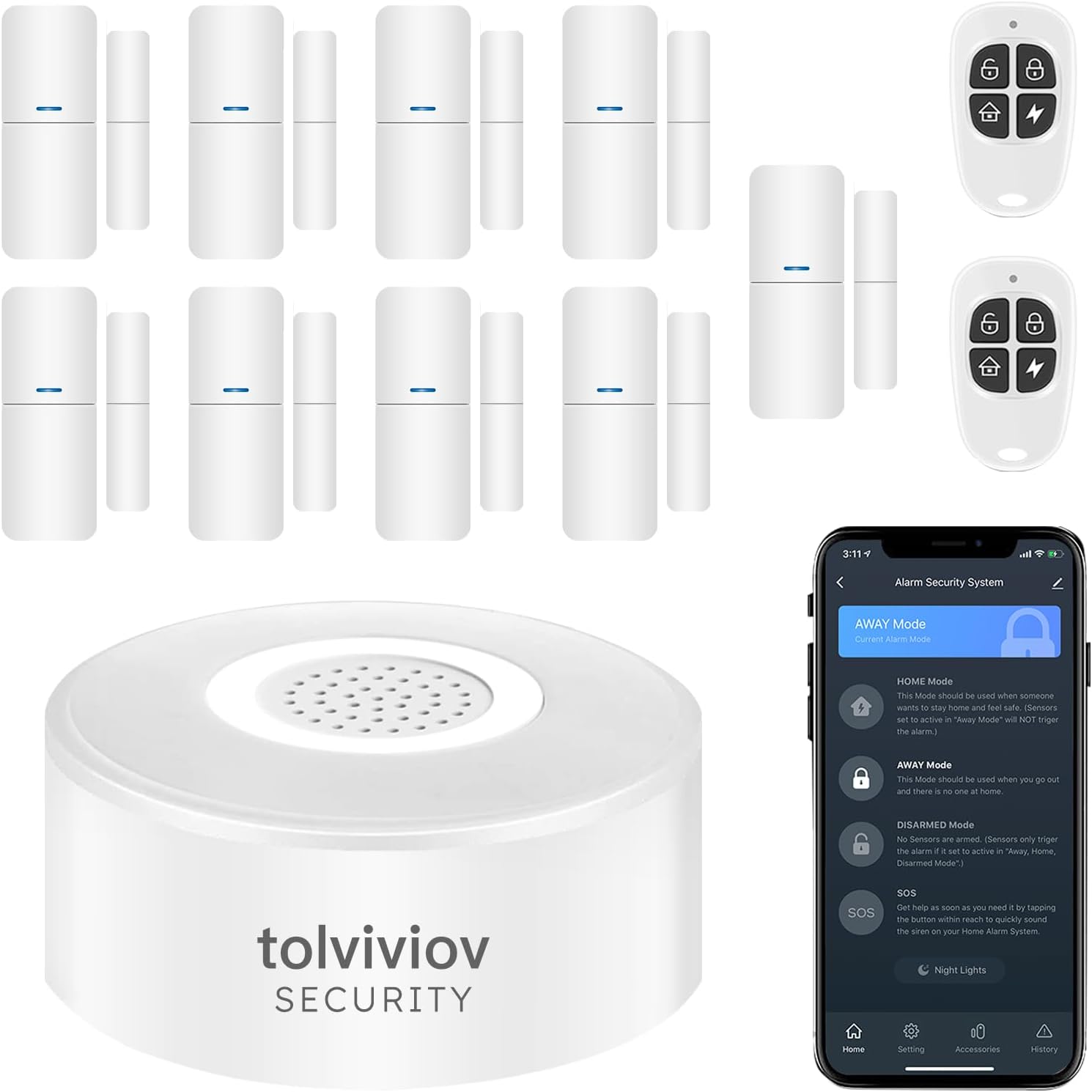 Amazon.com : AGSHOME Security Alarm System 99+7 Zone Auto Dial GSM SMS ...