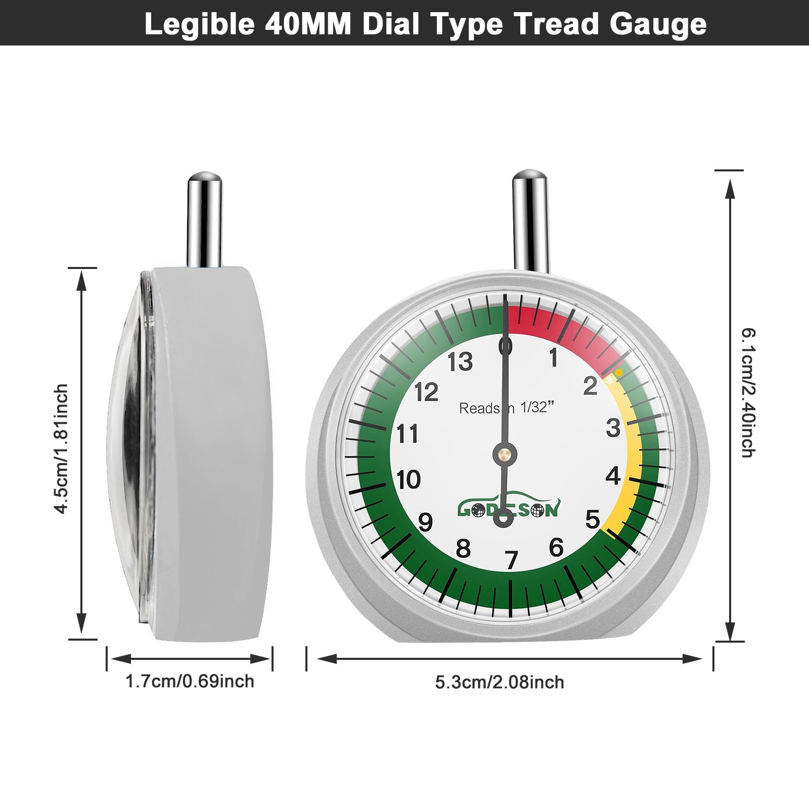 Snapklik.com : Tire Tread Depth Gauge,Dial Type Tire Depth Gauge In ...