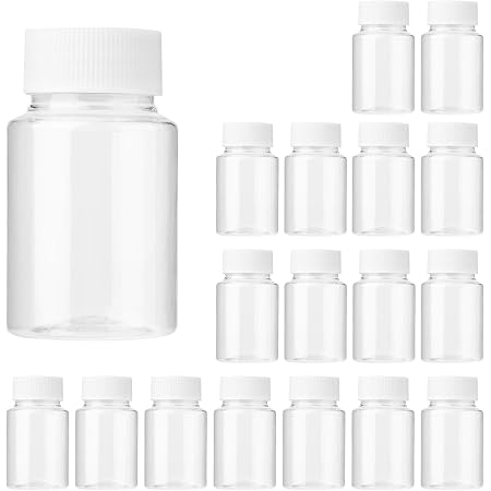 Amazon.com: Lamoutor 18Pcs Clear Pill Bottle Plastic Medicine Bottle ...