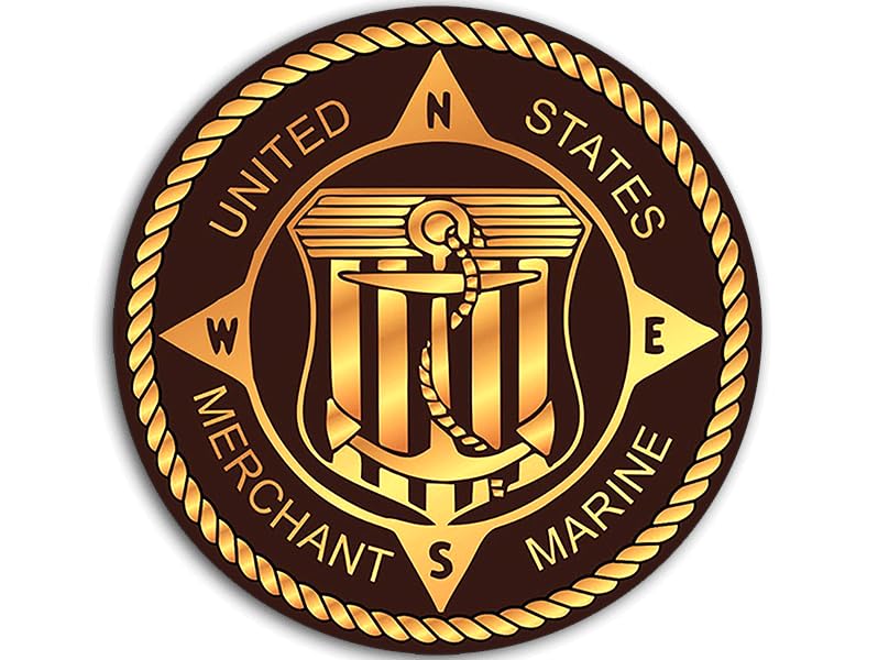 Amazon.com - Round Bronze US Merchant Marine Sticker (Seal Logo ...