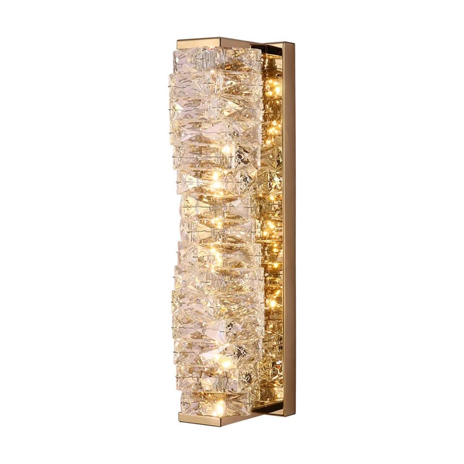 Qaupoee Gold Wall Sconces,Modern LED Crystal Wall Lights Dimmable Wall ...