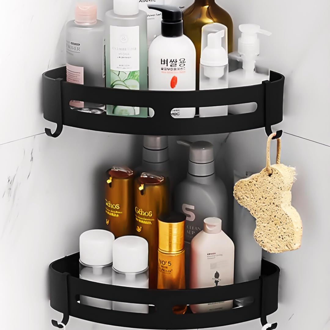 SHATROSSO® Corner Shelf for Bathroom, Aluminium Bathroom Shelf for Wall ...