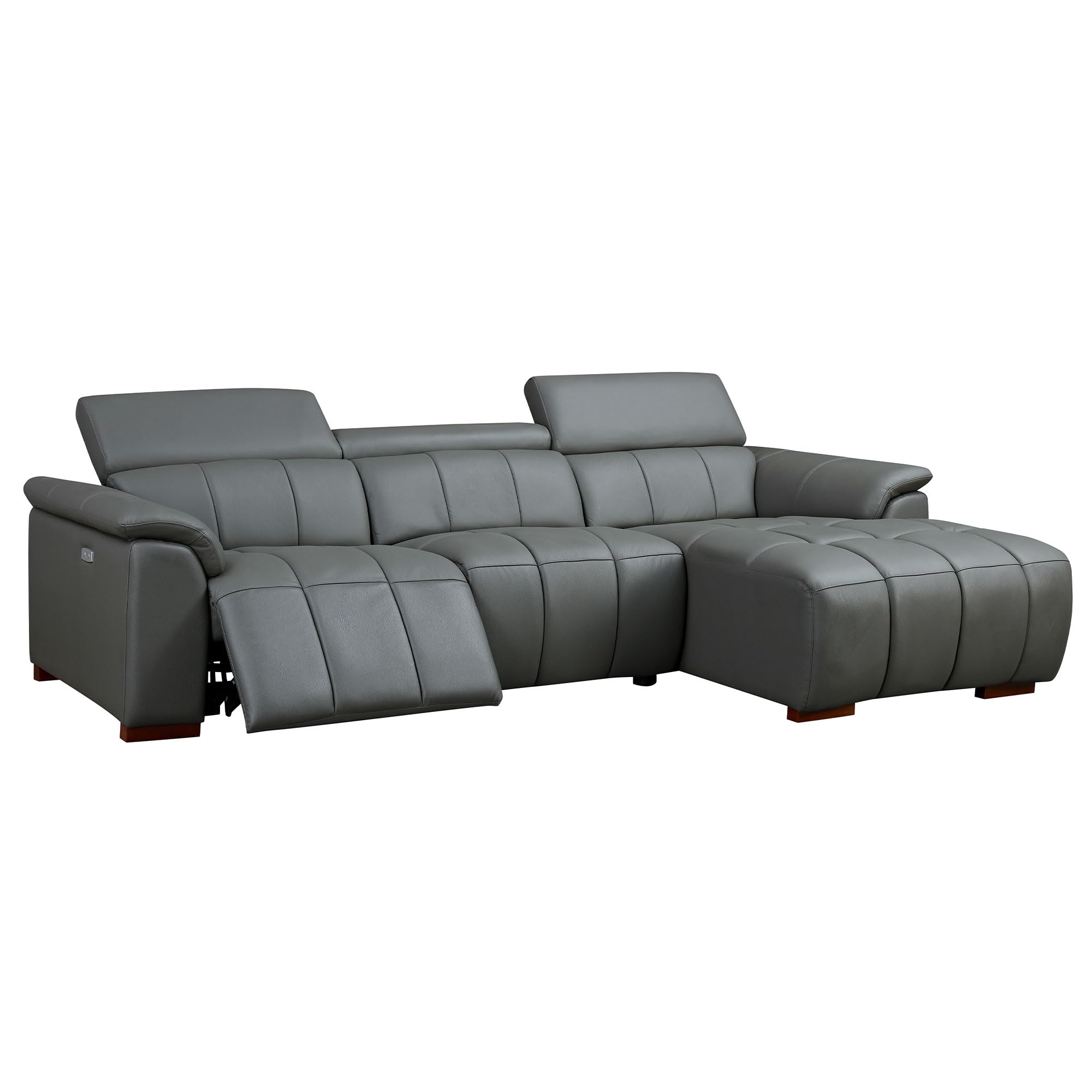 Amazon.com: Power Reclining Sectional - Genuine Leather Sectional with ...