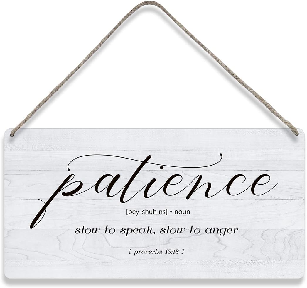 Amazon.com: Country Style Bible Verse Wall Decor Patience Scripture ...