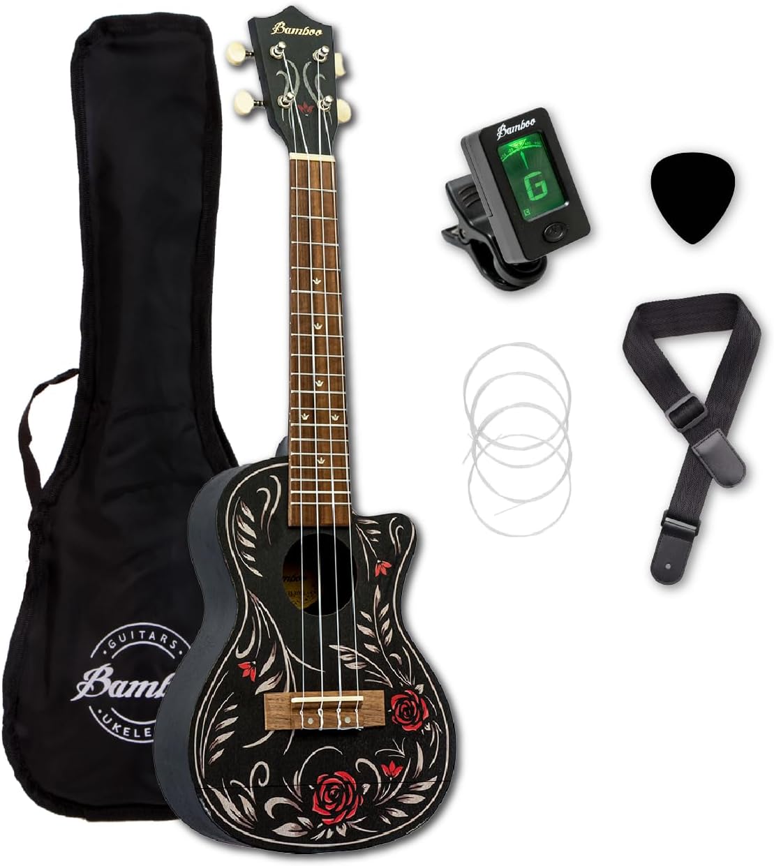 Amazon.com: Bamboo Concert Ukulele Beginner Sapele 23 Inch Adult ...