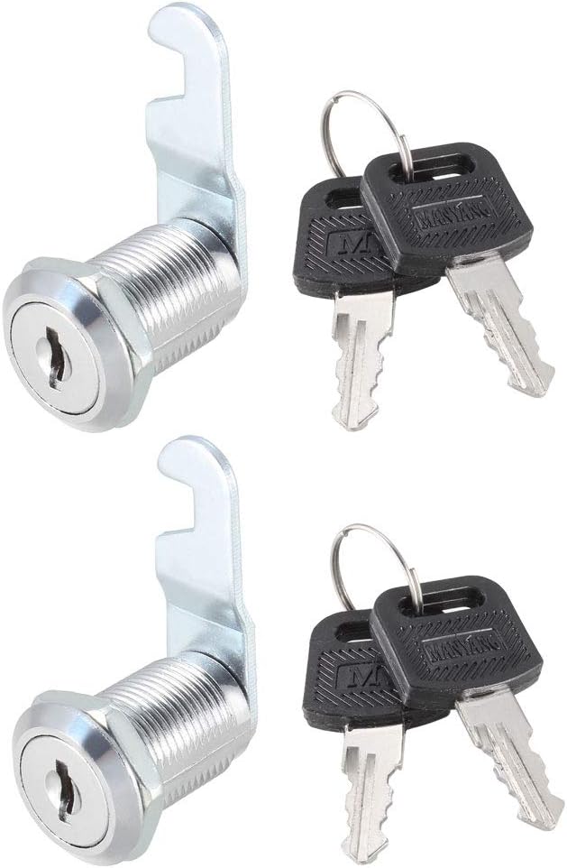 uxcell Cam Lock 1" Cylinder Length Cabinet Locks with No.1 Cam, Fits on ...