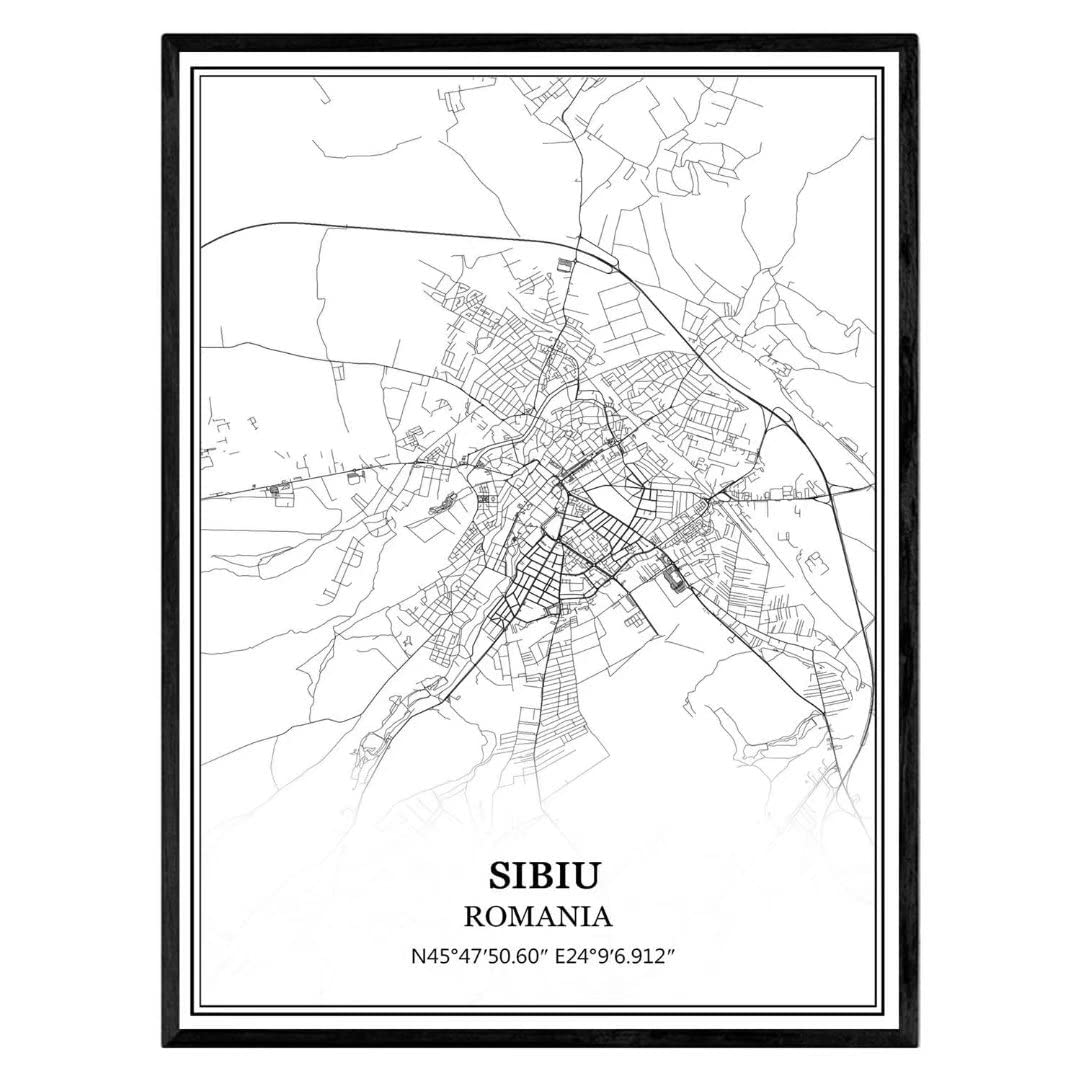 Sibiu Romania Map