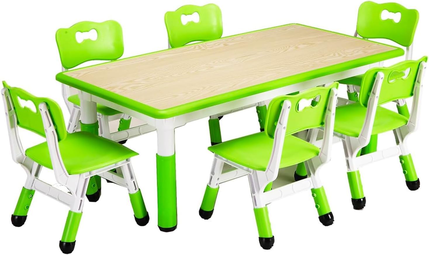 Amazon.com: Modern Kids Table and 6 Chair Set,47.20" Height Adjustable ...