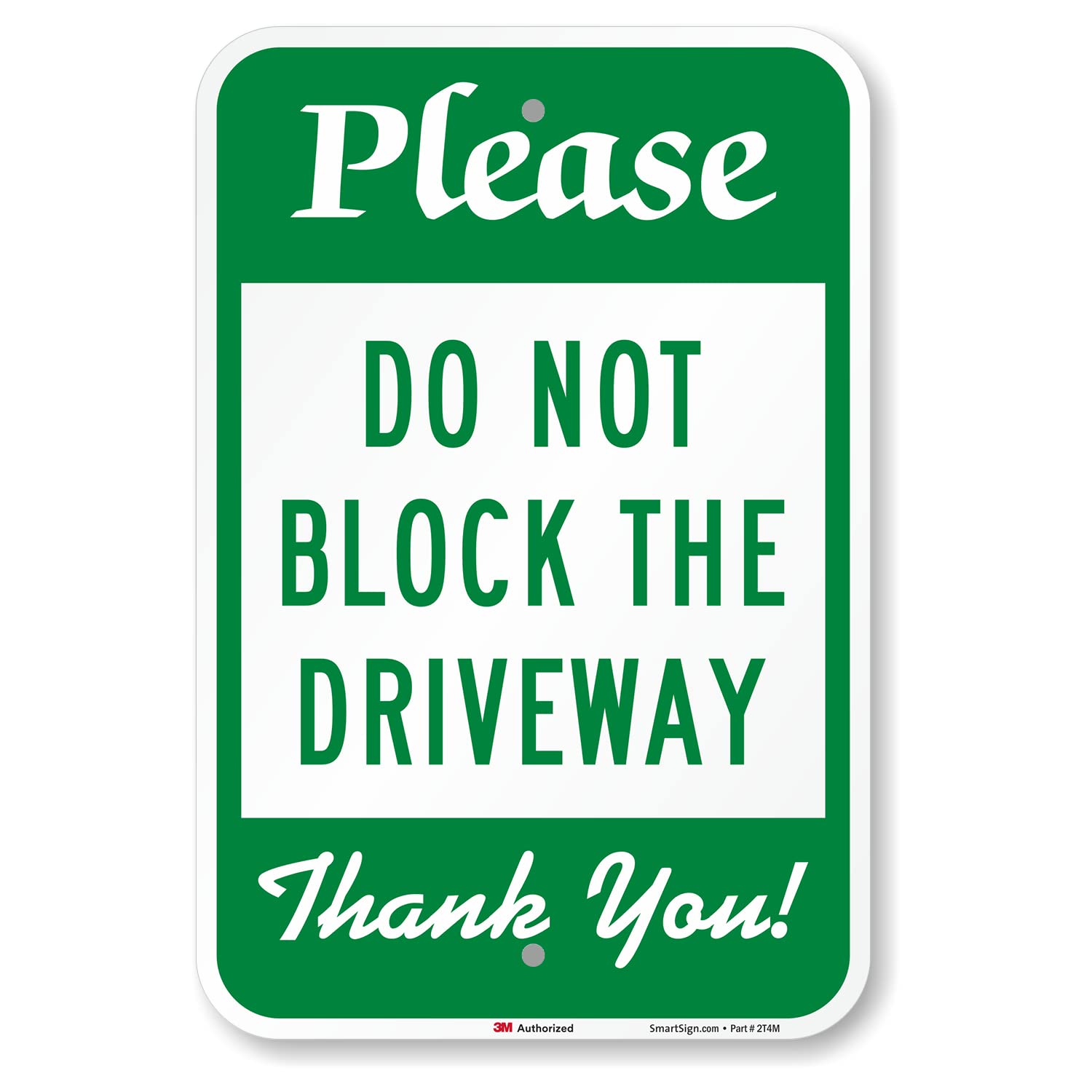 Amazon.com: SmartSign - K-9794-EG-12x18 "Please Do Not Block Driveways ...