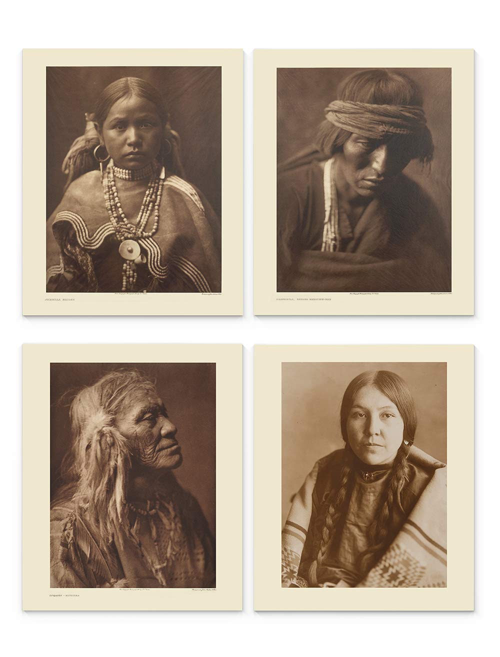 Buy Native American Wall Art, 8"x10" Set Four Unframed Art Prints ...