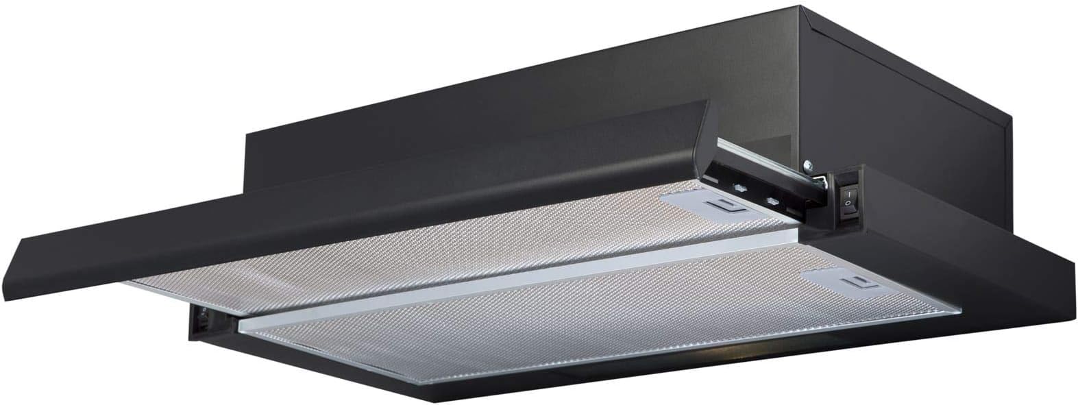 SIA TSH60BL 60cm Black Telescopic Integrated Cooker Hood Kitchen ...