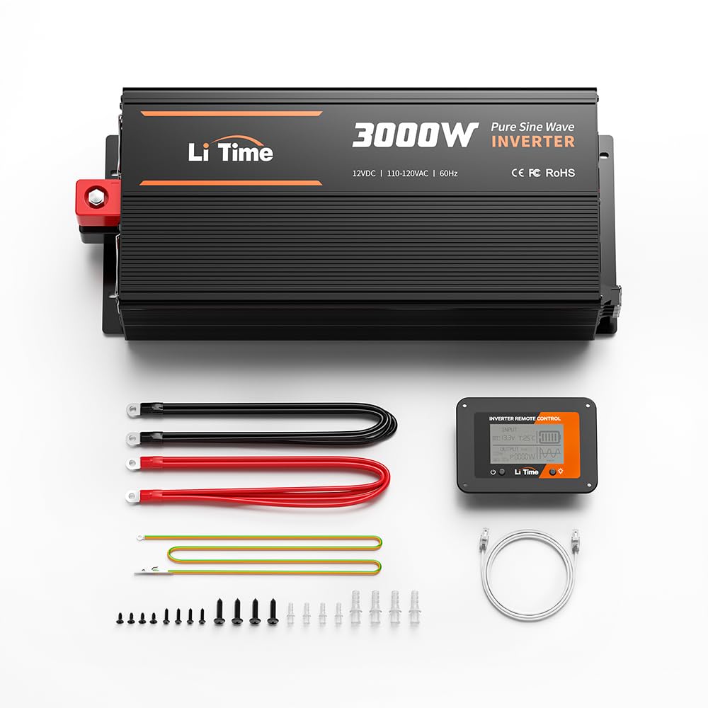 Amazon.com: LiTime 3000W Pure Sine Wave Inverter 12V DC to 120V AC ...