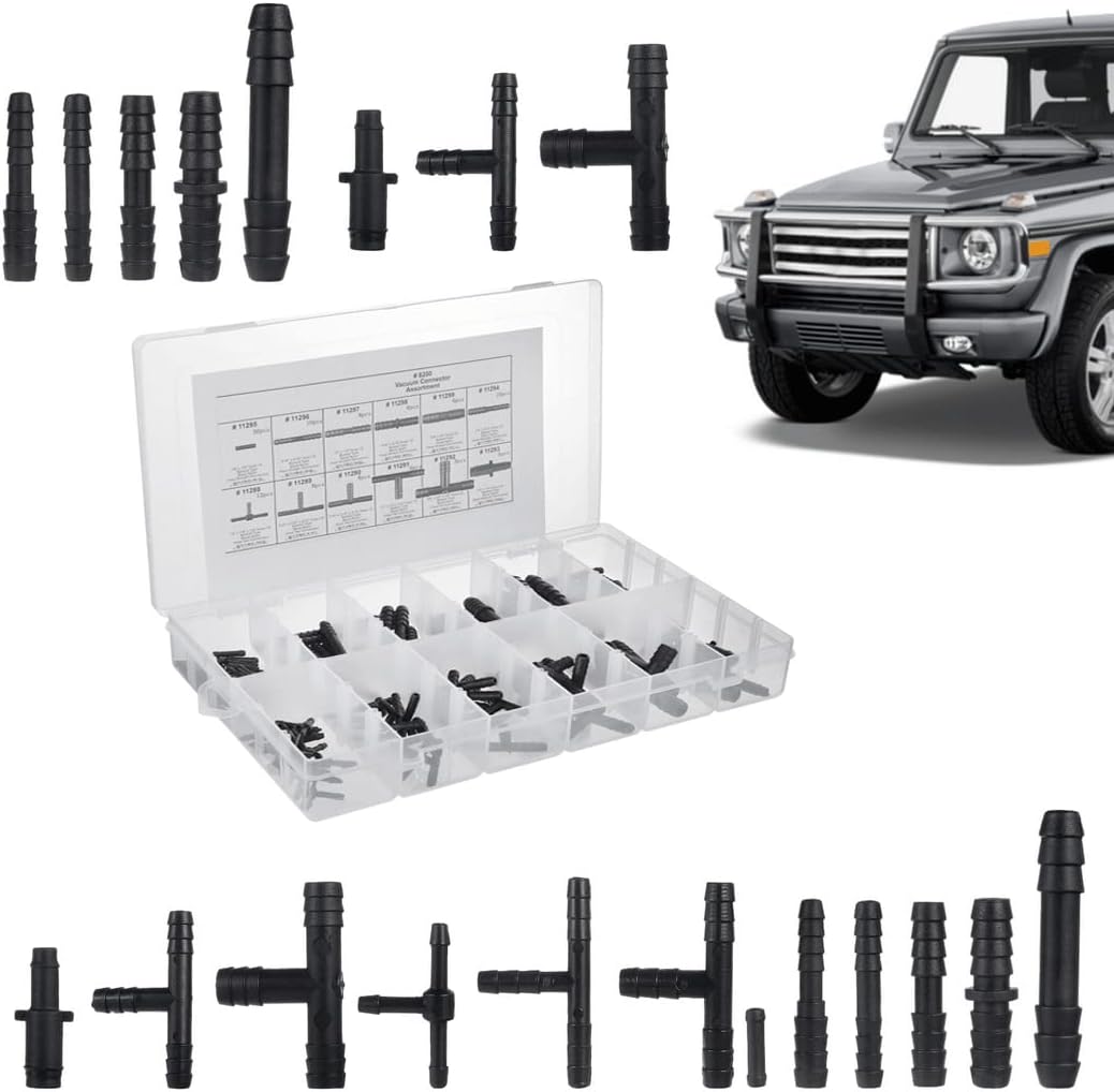 113Pcs Vacuum Connector kit, Barbed Fittings Vacuum Line Fittings ...