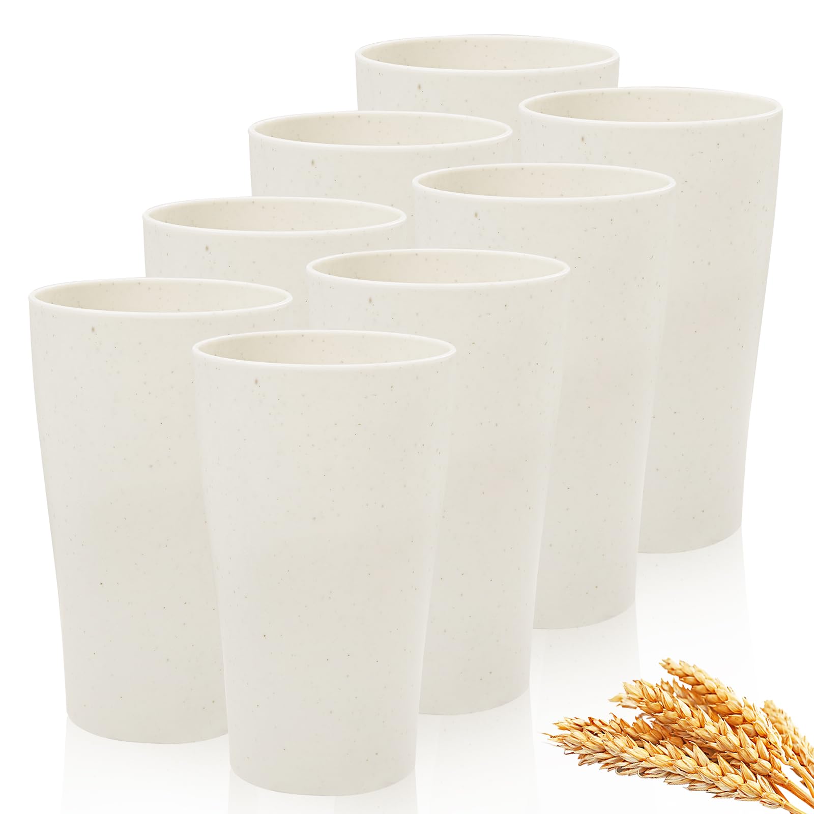 Amazon.com: EI 8pcs Wheat Straw Cups,Beige Plastic Reusable Cups ...