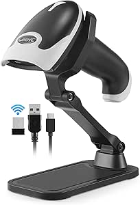 Amazon.com : JRHC Barcode Scanner Bluetooth, Wireless Barcode Reader with Stand 3 in 1 Bluetooth ...