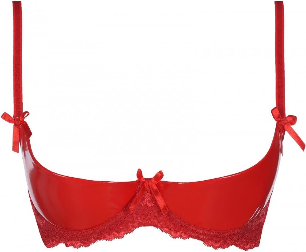 Axami BH Rot Unterbrust Pushup Fetish Weise Latex Mütze 85 A : Amazon.de: Fashion
