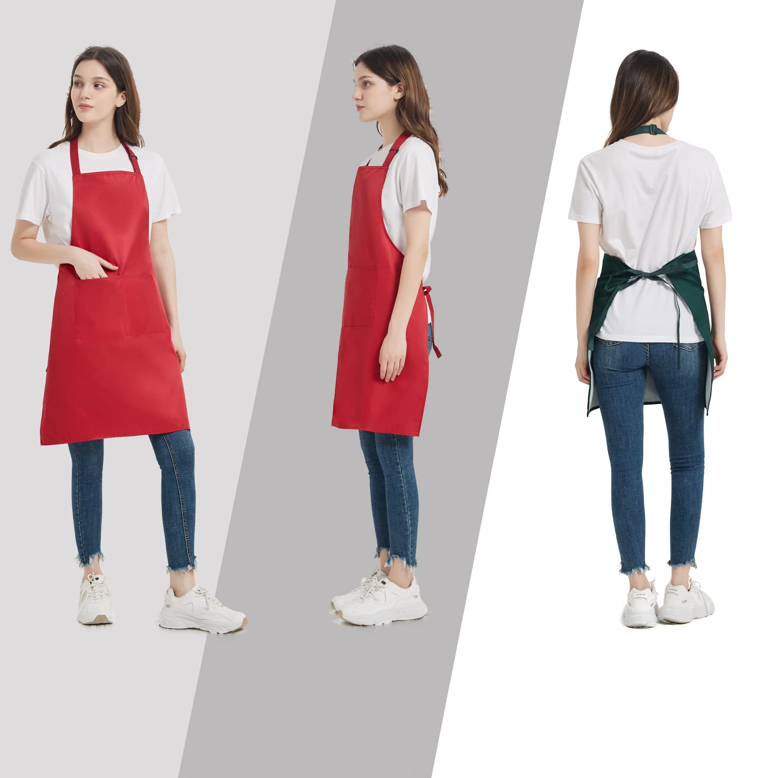 Snapklik.com : 4 Pack Chef Apron, Waterproof Apron, Adjustable Apron