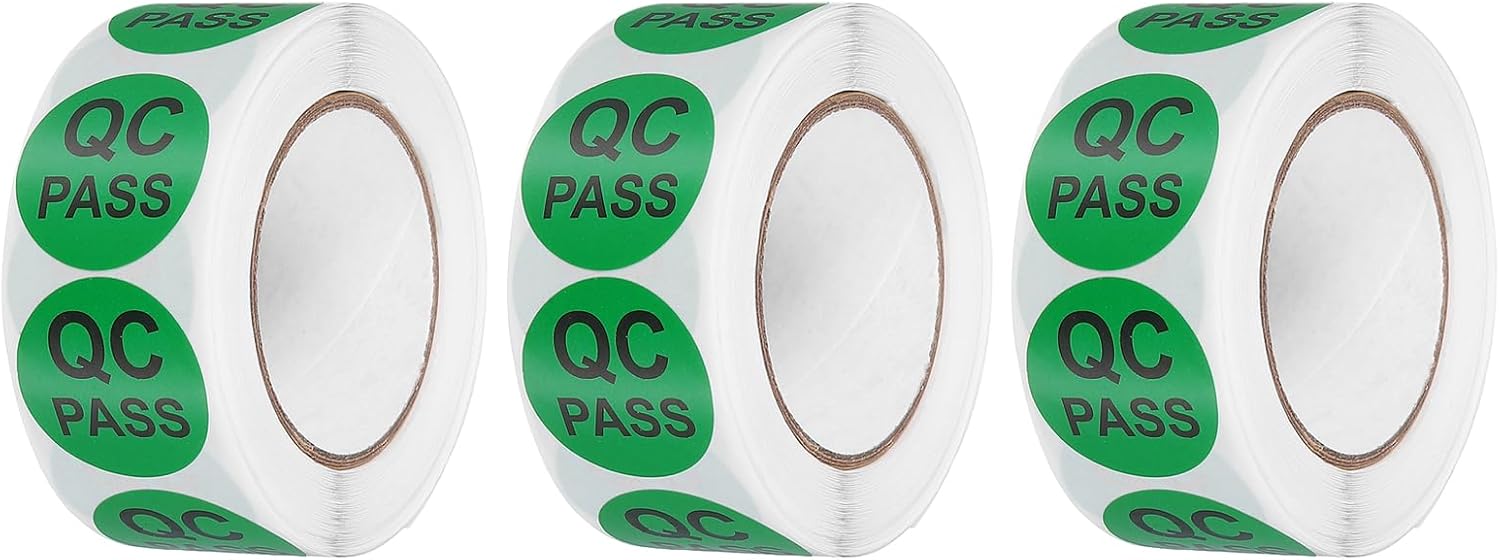 Amazon.com : uxcell 3Roll 1500Pcs QC Pass Labels, 1 Inch Round ...