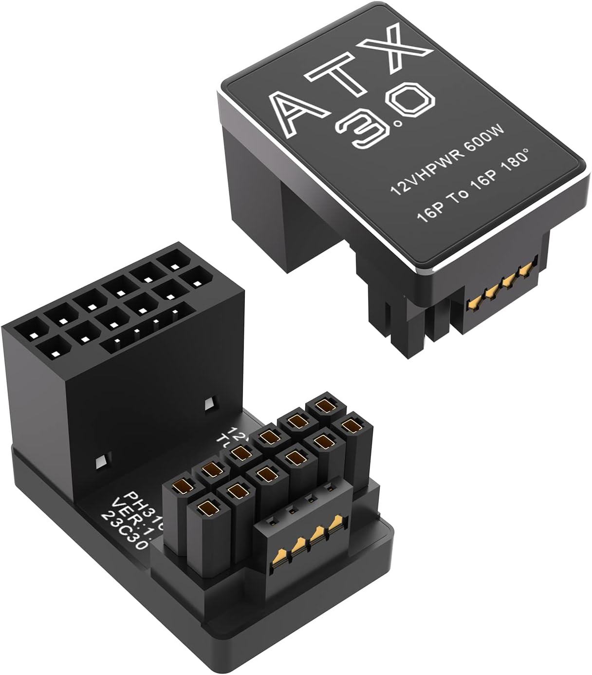 Amazon.com: 12VHPWR 180 Degree Angled Adapter: Aluminum ATX 3.0 16 Pin ...