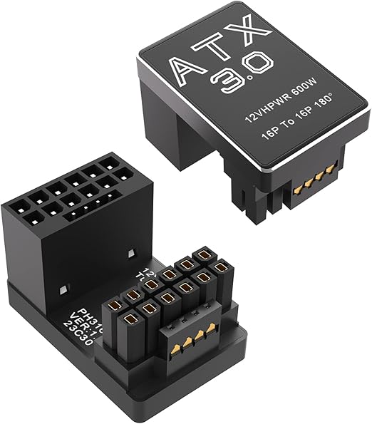 Amazon.com: 12VHPWR 180 Degree Angled Adapter: Aluminum ATX 3.0 16 Pin ...