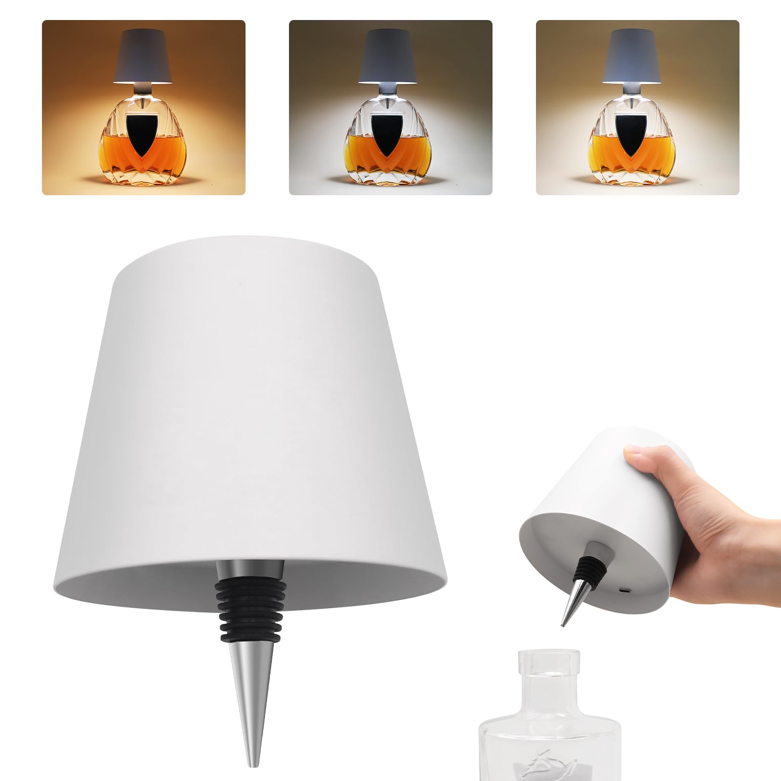 TGXCF Wireless Bottle Lamp, Portable Metal LED Wireless Bottle Lamp ...