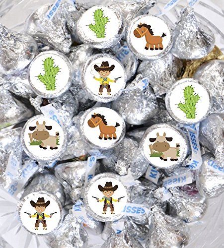 Amazon.com: 324 Cowboy Baby Boy Labels for Kisses Candy Bar Western ...