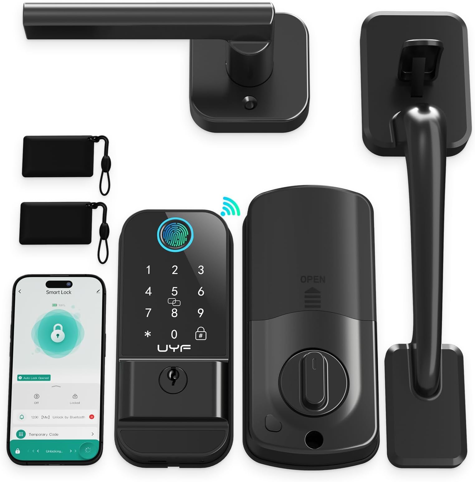 Hornbill Smart Door Lock Set: WiFi Deadbolt with Handles, Keypad ...