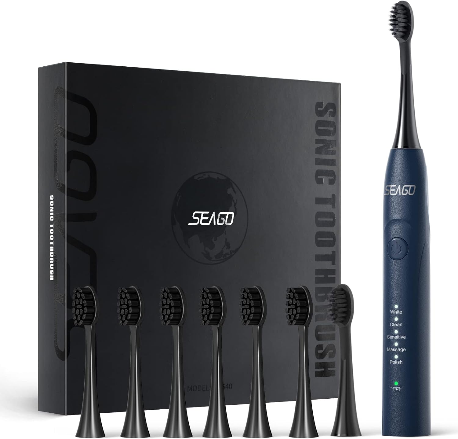 Seago Electric Toothbrush, 8 Replacement Brush Heads, Soft Toothbrush ...