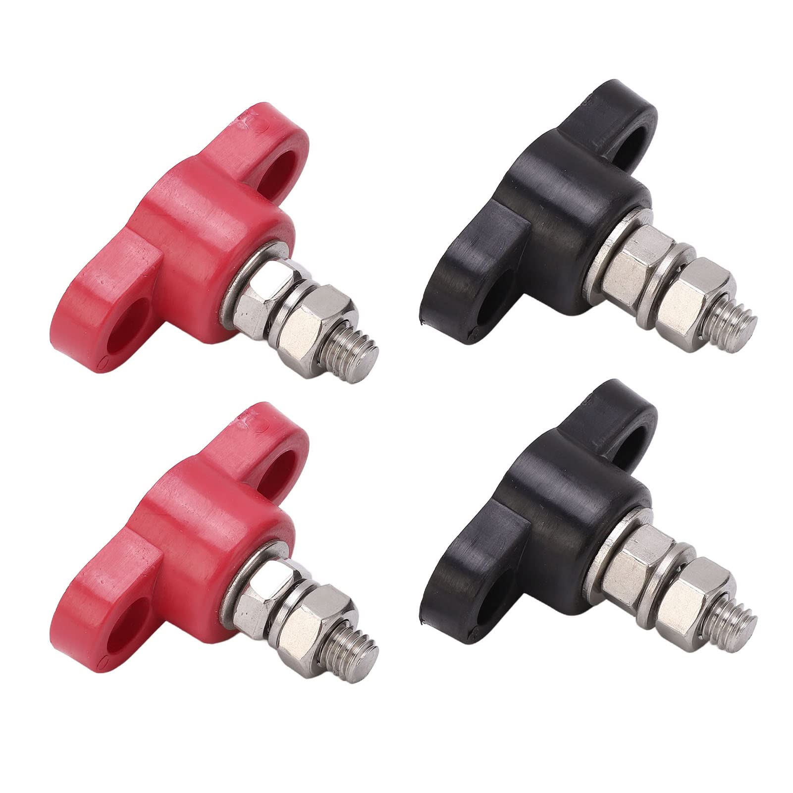 Amazon.com: 4Pcs Battery Terminal Blocks 12V 24V Red Black Power Stud ...