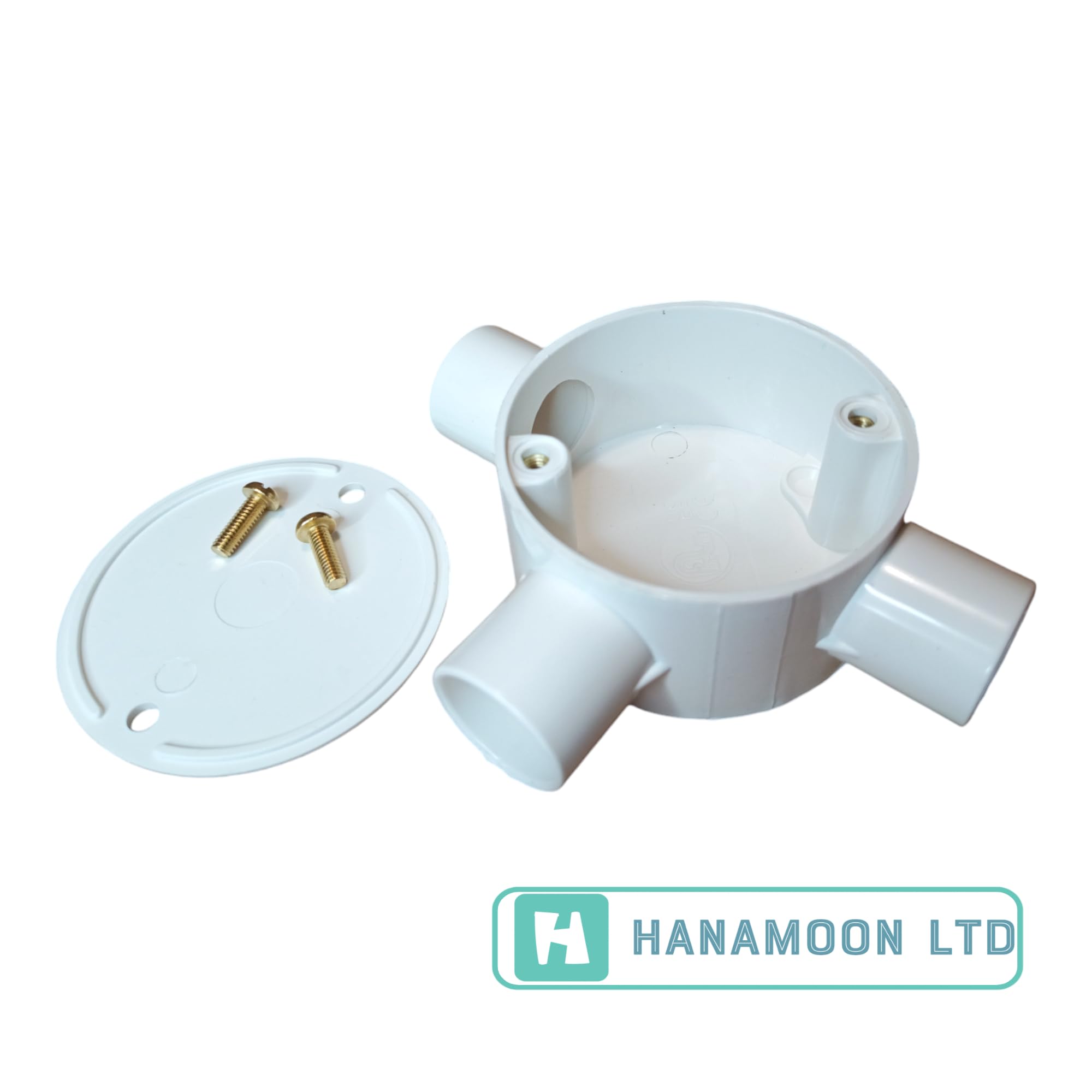 HanaMoon White 20mm PVC Conduit Box 3 Way Terminal Box with Lid and ...