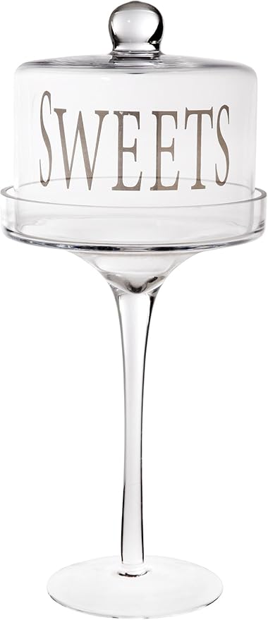 Amazon.com | 15-inch Glass Cupcakes & Pastry Stand with Dome ~ Large ...