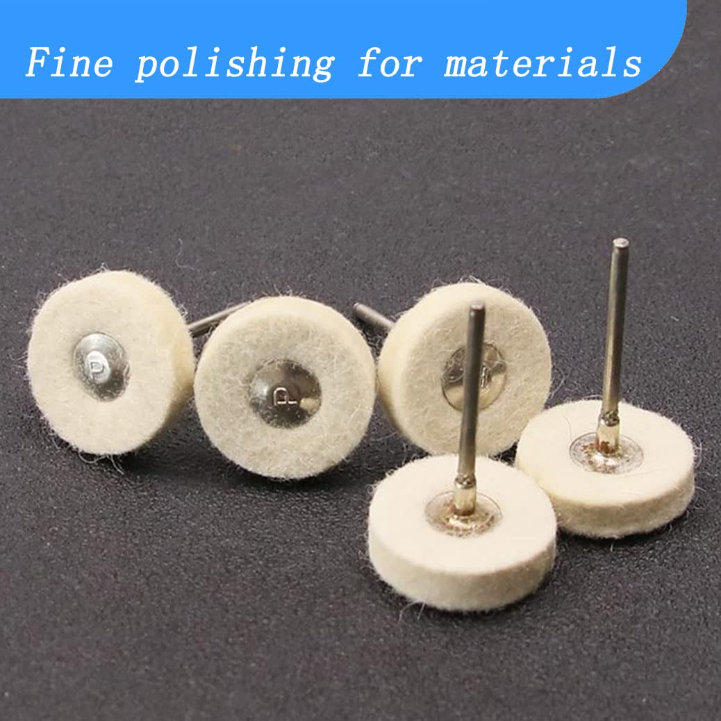 Snapklik.com : Luo Ke 20 Pack Compressed Wool Felt Polishing Wheel 1/8 ...