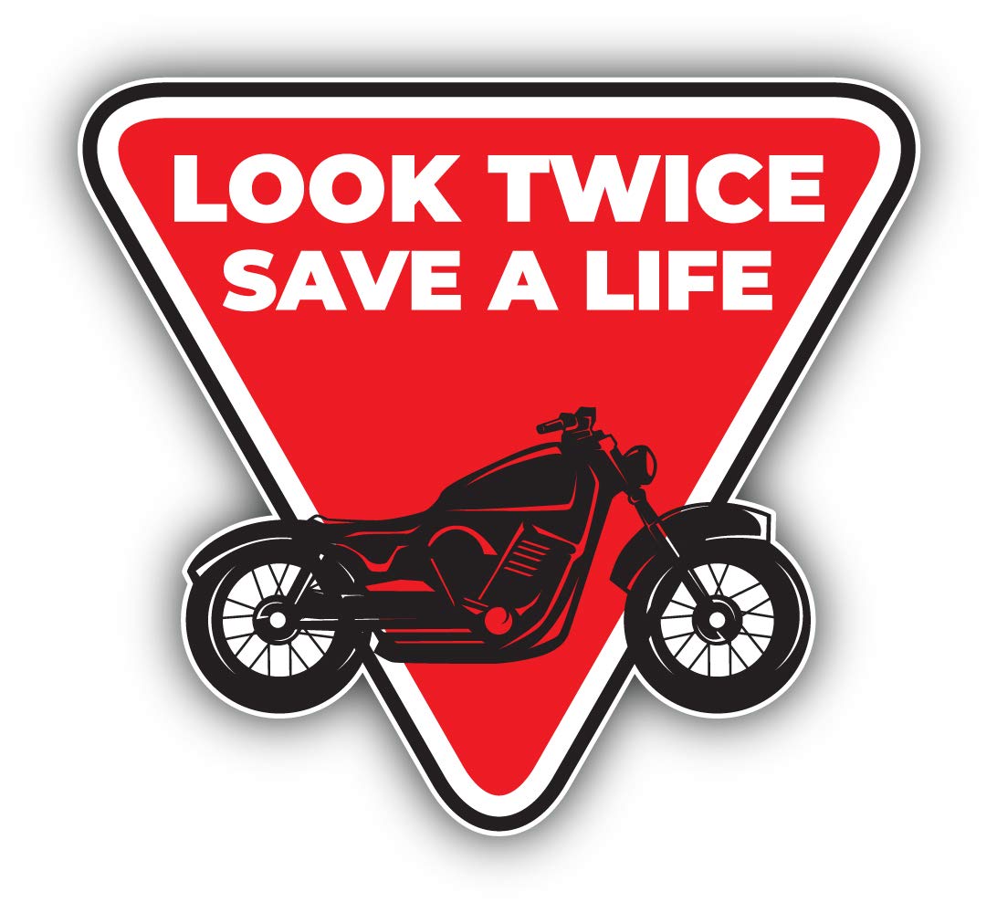 Snapklik.com : Look Twice Save A Life Motorcycle Vinyl Sticker Bumper ...