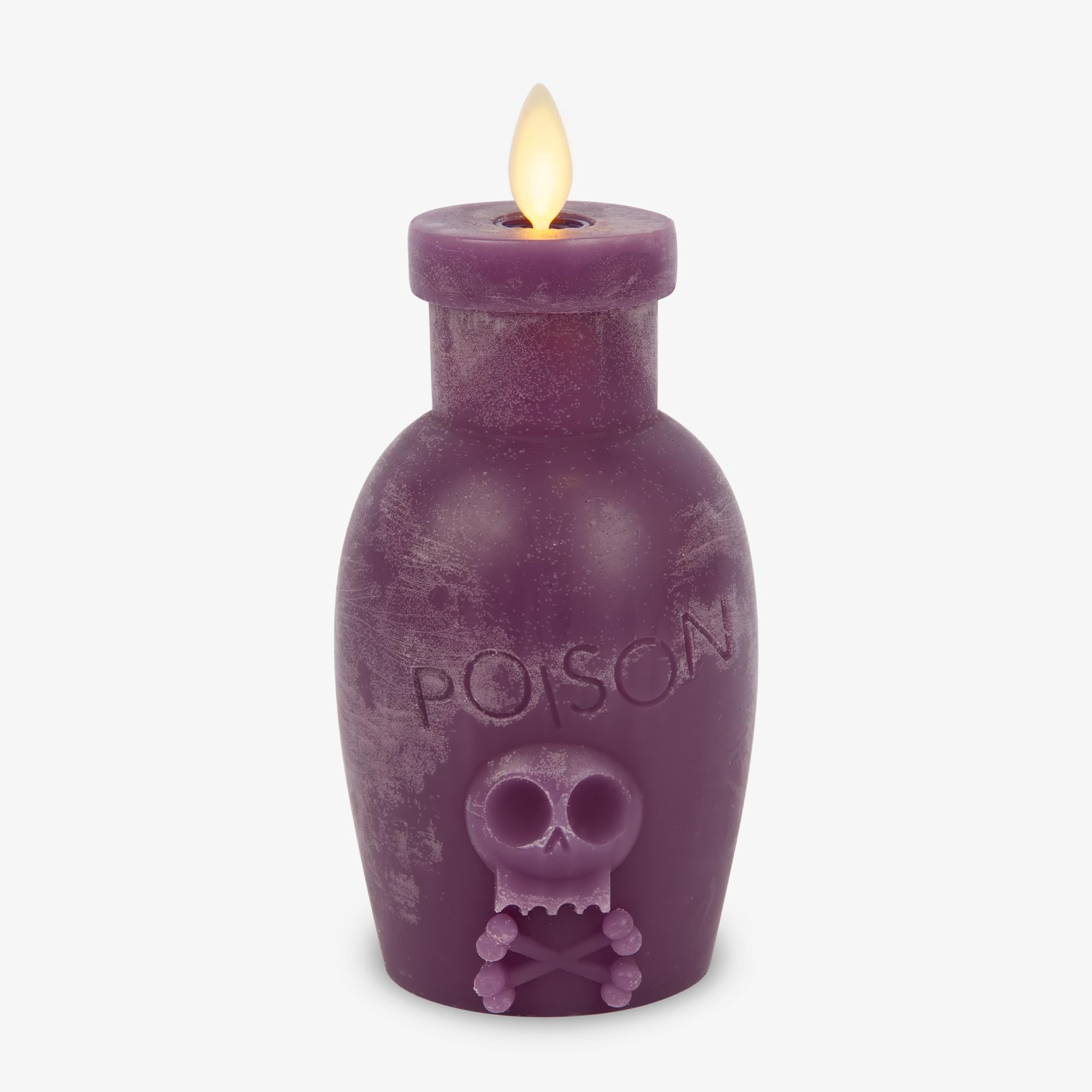 Amazon.com: Luminara Chalky Poison Bottle LED Candle Moving Flame Flat ...