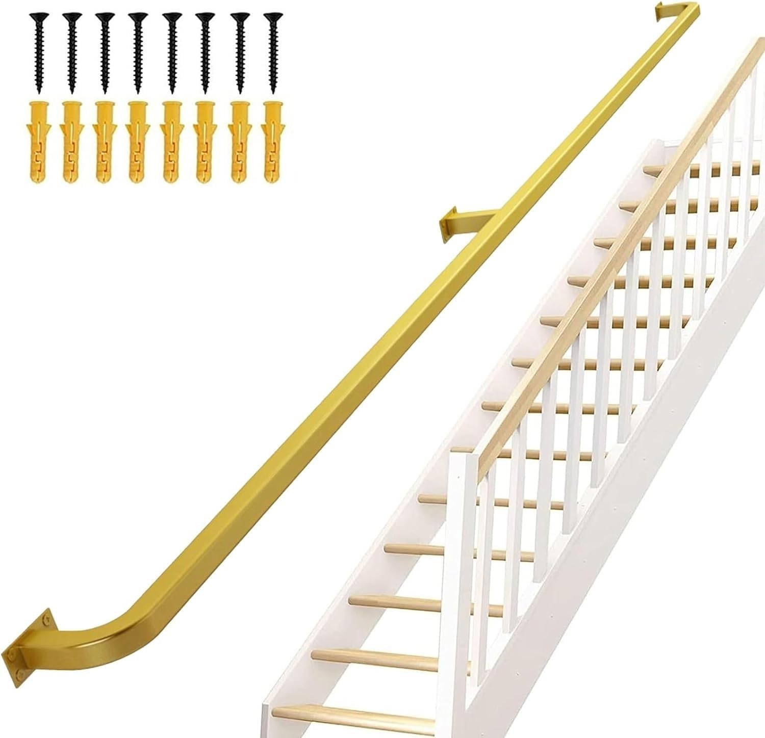 Handrail Stairs Modern Gold Banister Wall Mount Safety Hand Rails for ...