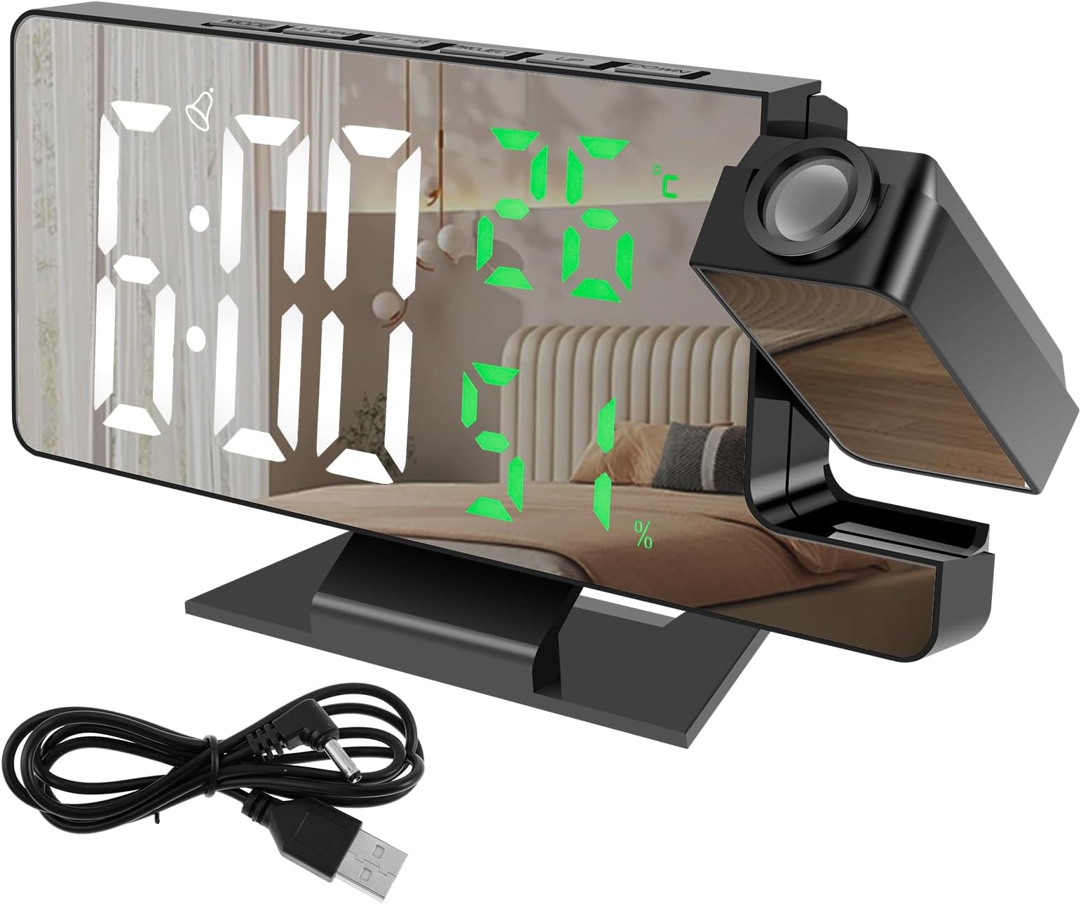 Amazon.com: ZFLYCANP Digital Alarm Clocks,Projection on Ceiling Wall ...