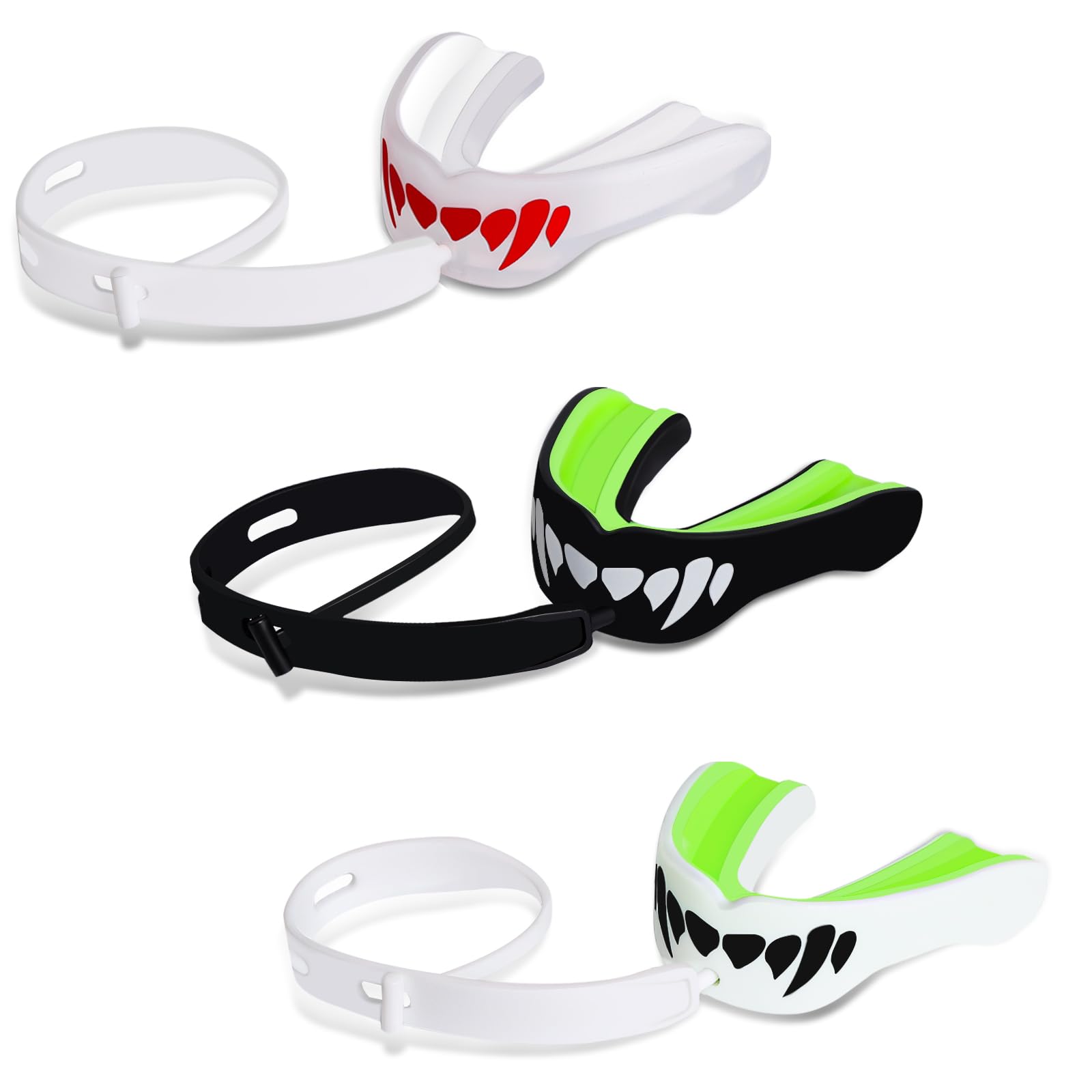 Amazon.com: MENOLY 3 Packs Strapped Youth Mouth Guard - Mouth Guard ...