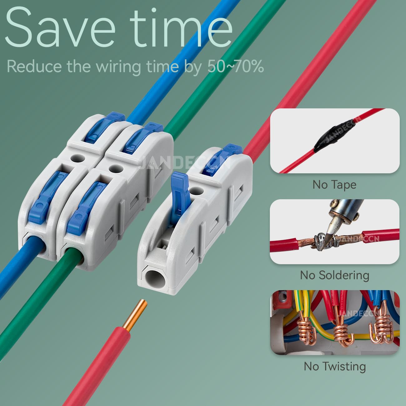 Snapklik.com : JANDECCN 50Pack DIY Wire Connectors, DIY Splicing Into 2 ...