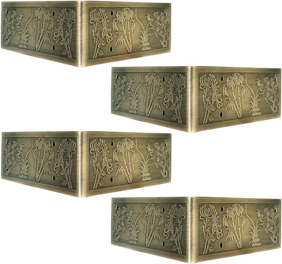 Amazon.com: Tiazza 4Pcs Antique Brass Decorative Round Corner ...