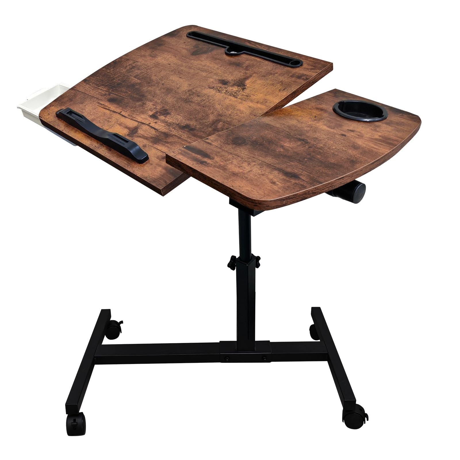 Amazon.com: KUKKUME Overbed Table Height Adjustable Bedside Table ...