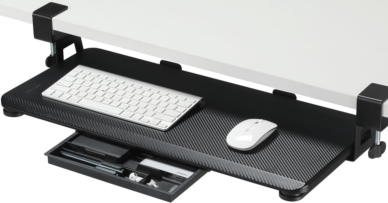 Amazon.com: ETHU Keyboard Tray Under Desk, 26.77" X 11.81" Large Size ...