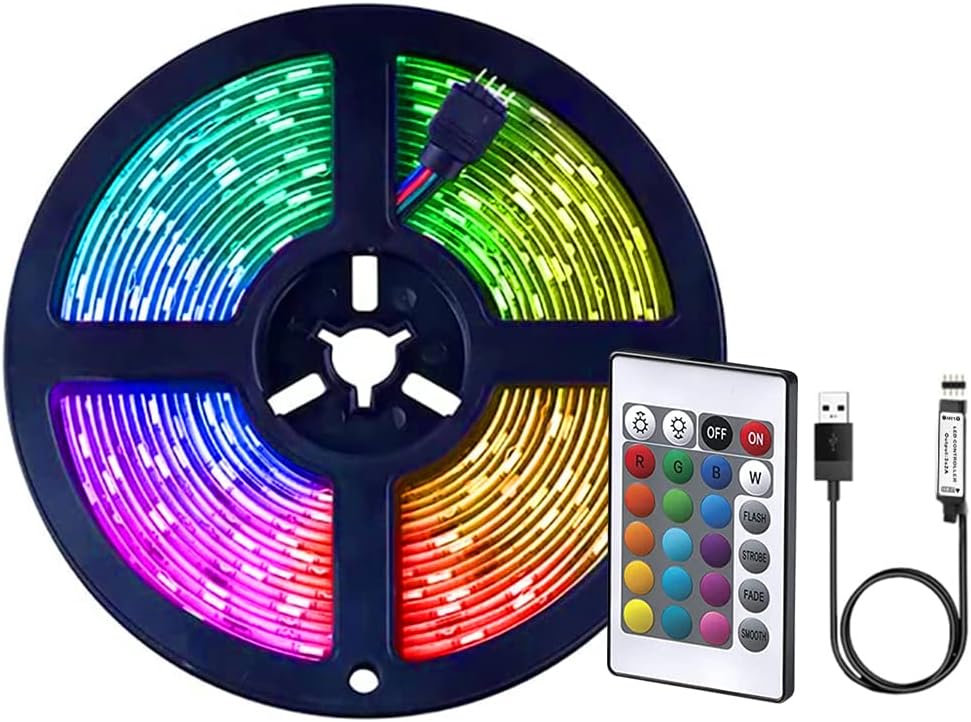 Amazon.com: USB LED Strip Lights Kit 5M/ 16.4ftLED Light Strips, Color ...