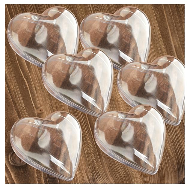 Amazon.com: Pack of 12 Clear Acrylic Fillable 60mm Heart Ornaments ...