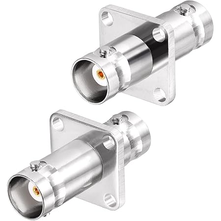 Amazon.com: wlaniot 2pcs BNC Adapter BNC Female to BNC Jack Female Flange 4 Hole Panel Mount RF ...