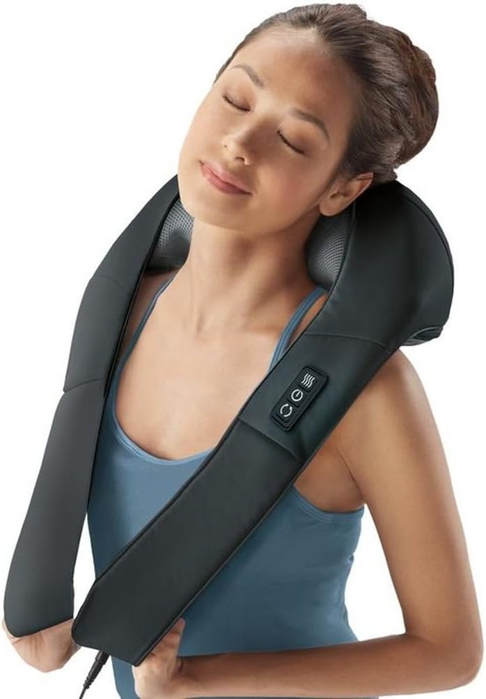Amazon.com: Brookstone Shiatsu Neck and Back Massager with Heat, 4.4 ...