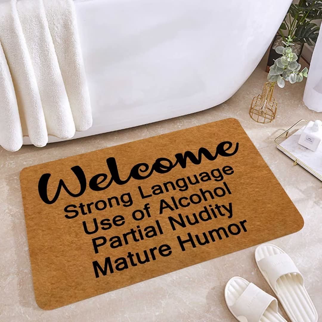 Indoor Outdoor Decorative Floor Mat Strong Language Partial Nudity ...