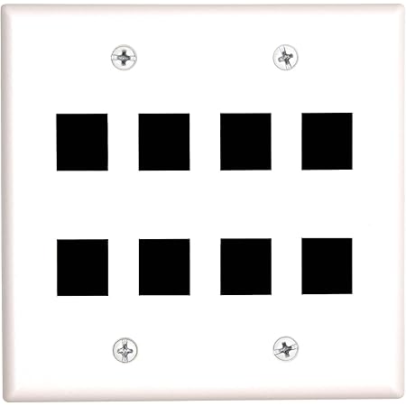 Amazon.com: RiteAV 8 Port Flat Dual 2 Gang Ethernet Cat6 RJ45 Network ...