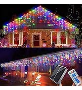 Homeleo Solar Christmas Lights, Outdoor Icicle Lights, Warm White LED ...