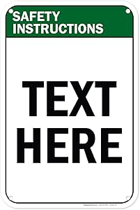Amazon.com: Custom Safety Instructions Sign, ANSI Sign, Osha Compliant ...